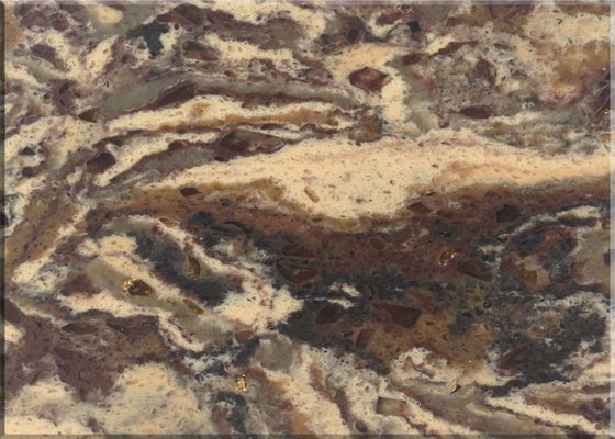 Kitchen Counters Engineered Quartz Stone / Artificial Quartz Slabs Mixed Vein Gem Canyon