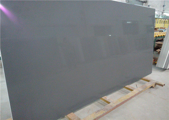 High Glossy Grey Kitchen Tops Artificial Quartz Stone Slabs Wooden Pallets for Bar Tops
