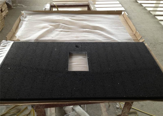 Black Mirror Solid Surface Quartz Bathroom Vanity Tops Decorative Material Eco-friendly