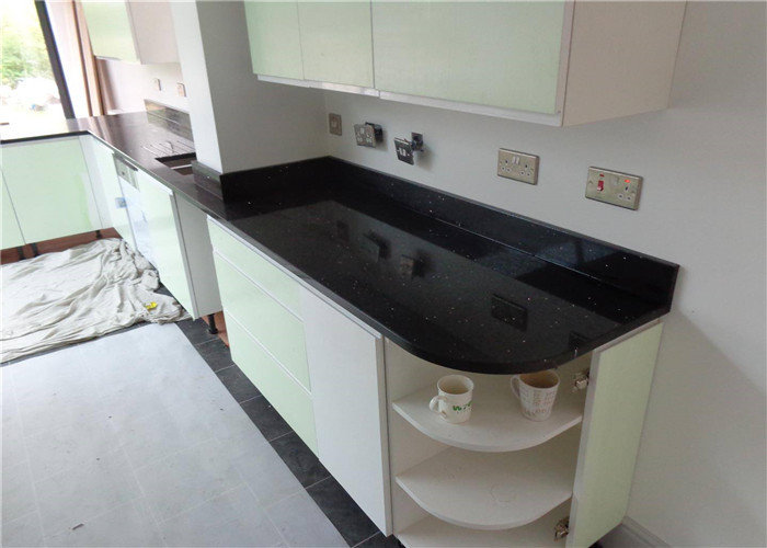 Custom Double Sink Bathroom Vanity Tops , Quartz Stone Countertops for Kitchen Top