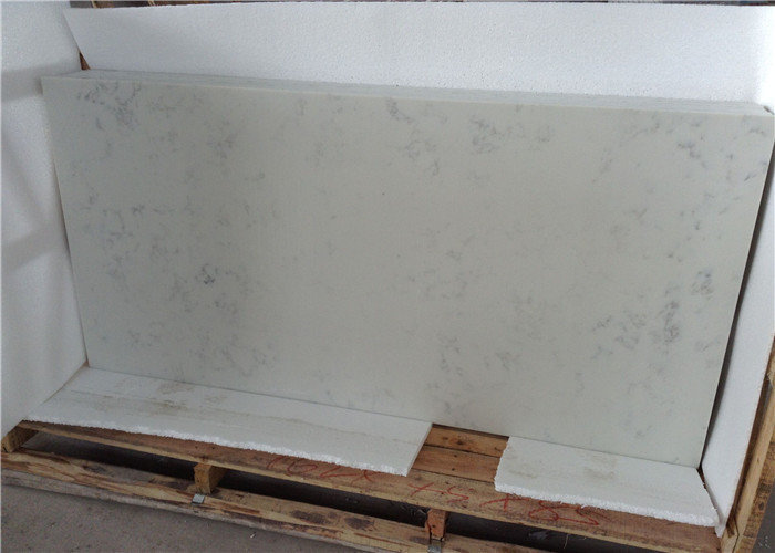 Solid Surface Quartz Shower Wall Panels for Bathrooms , Kitchen Wall Panels with Quartz Stone