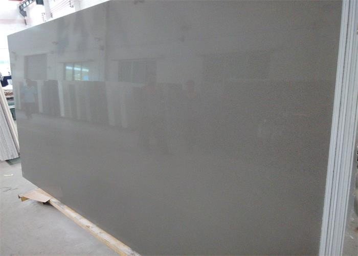 Artificial Quartz Shower Wall Panels / 1.2cm Thin Slabs Luna Grey Quartz Floor Tiles