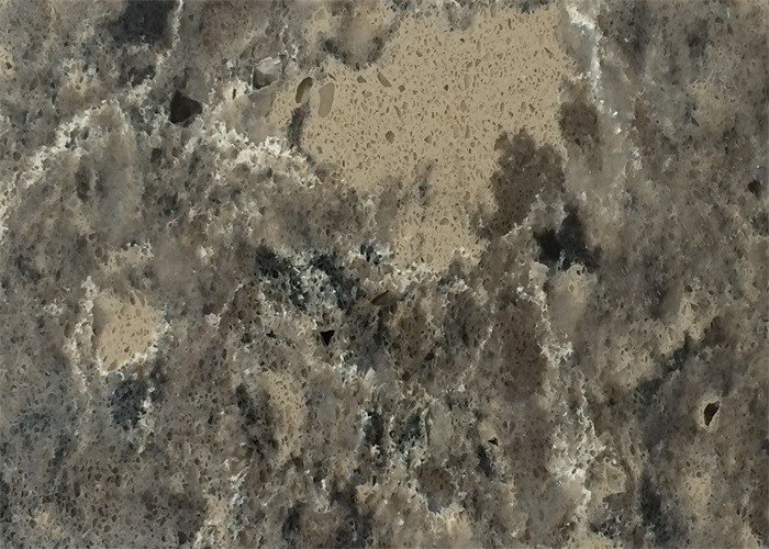 Honed Surface / Marble Pattern Artificial Quartz Stone For Panels / Tiles / Tops of Kitchen