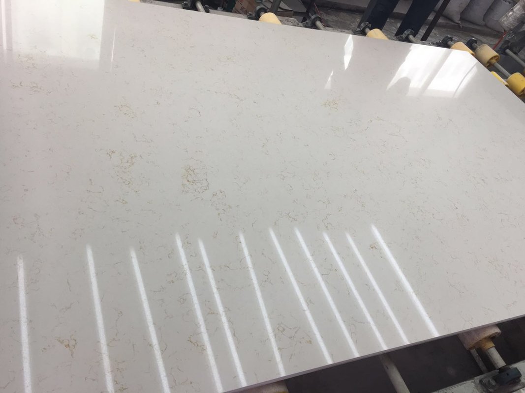 Golden Sky Gold Marble Vein Quartz Stone Shower Wall Panels Bathroom Decoration