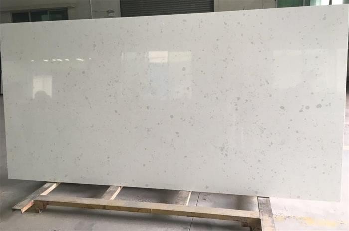 White Marble Pattern Engineered Quartz Stone For Worktops / Kitchentops