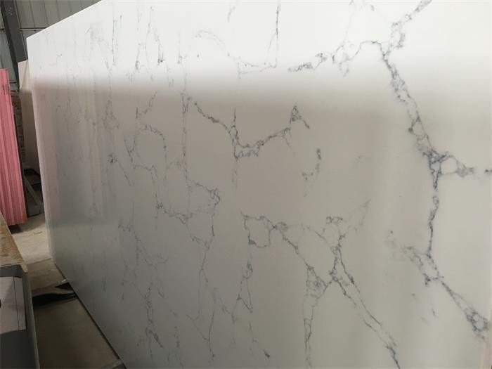 Calacatta Quartz Solid Surface Worktops Slabs For Floor Tiles , Engineered Quartz Sheet