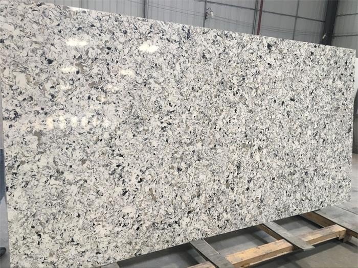 Vary Vein Artificial Quartz Rock Quartz Stone Tile With Polished / Honed Surface OEM