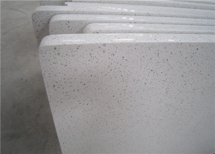 High Glossy White Quartz Kitchen Countertops with Engineered Artificial Quartz Stone 20mm