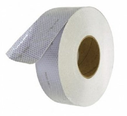 Marine Grade White Reflective Tape , Sew On 50mm Reflective Tape Fabric Backed