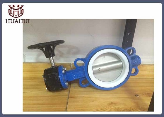 Gearbox Operated Wafer Butterfly Valve Rubber Seal With DIN 3202 Standard