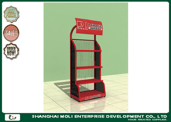 China Free Standing Metal Lubricant Oil Display Stand , Four Layer Metal Display distributor