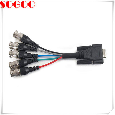Professional Custom Cable Assemblies DVR To BNC-DB15 Cable OEM Accept