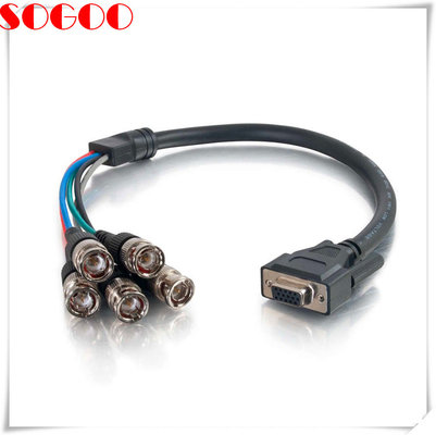 Professional Custom Cable Assemblies DVR To BNC-DB15 Cable OEM Accept