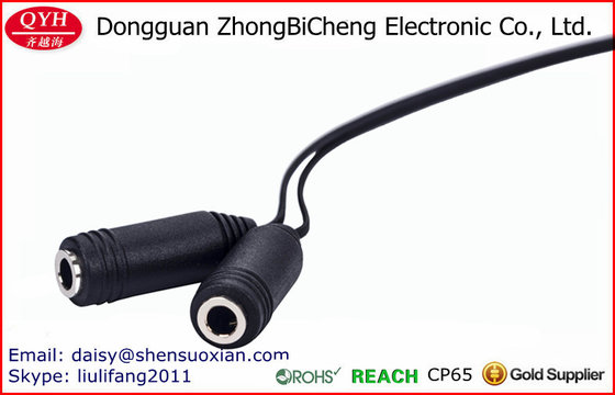 Retractable 3.5mm Male To 2 Dual Female Video Audio AV Cable