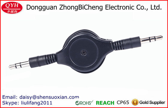 Custom Retractable Audio Cable 3.5MM Male To Male Plug Jack