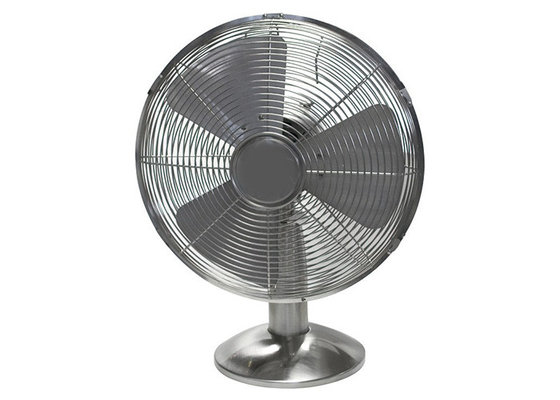 Metal Office Desk Fan in Brushed Nickel 3 - Speed Settings 85 Degree Oscillation supplier