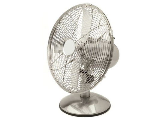 12&quot; Oscillating Retro Metal Desk Fan 35 Watt 220V 50Hz For Bedroom / Meeting Room supplier