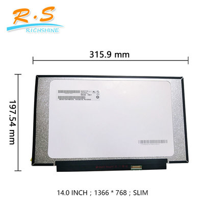 HD LED Laptop TFT LCD Screen B140XTN07.2 Anti - Glare Surface 1366 * 768 Resolution