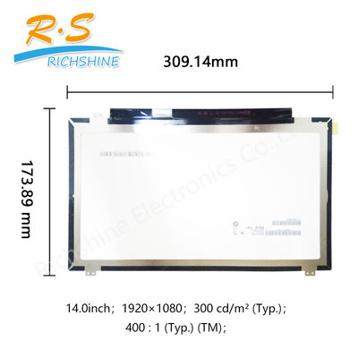 AUO 14" B140HTN01. 3 PC EDP Connector TFT Laptop Display Panel WXGA 1920*1080
