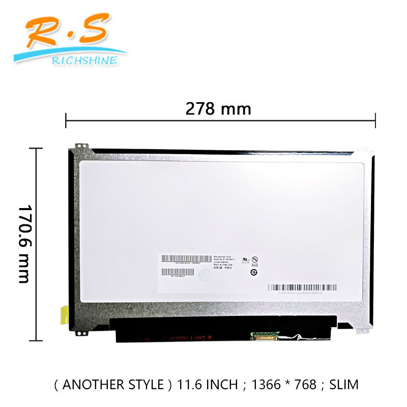 Laptop Screen Auo LCD Panel 1366 * 768 11.6 Inches Panel Size EDP Interface