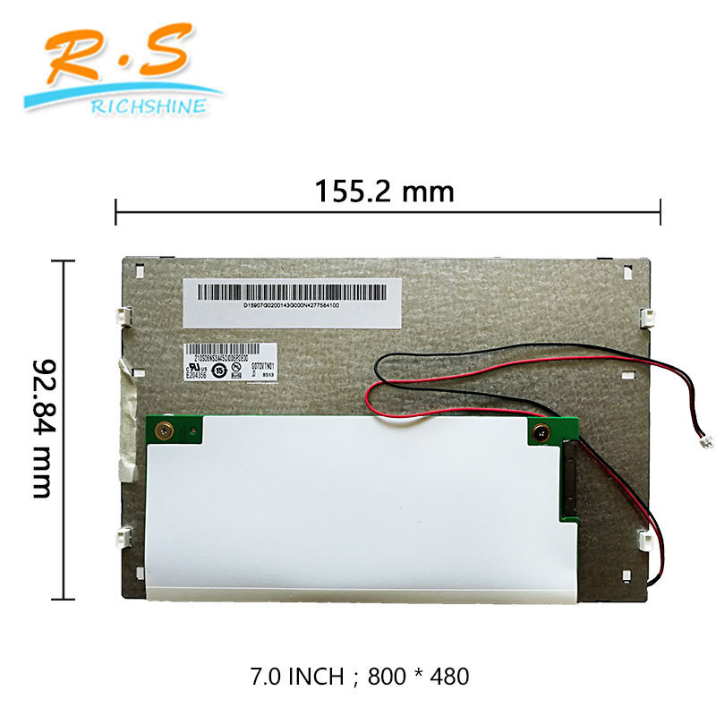 In Stock  AUO 7"  LCD display panels 800x480  WXGA  500:1 lvds interface 20pin G070VTN01.0