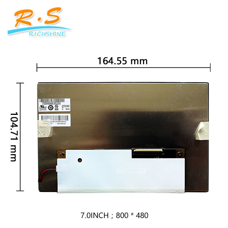 AUO 7" Industrial led screen 800*480 RGB interface for G070VVN01.2 High Contrast Ratio 1500:1