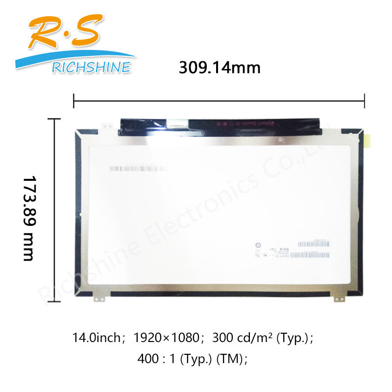 AUO 14" B140HTN01. 3 PC EDP Connector TFT Laptop Display Panel WXGA 1920*1080