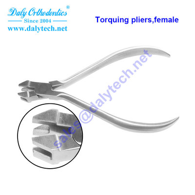 Torquing pliers , female of orthodontic equipment from dental instruments