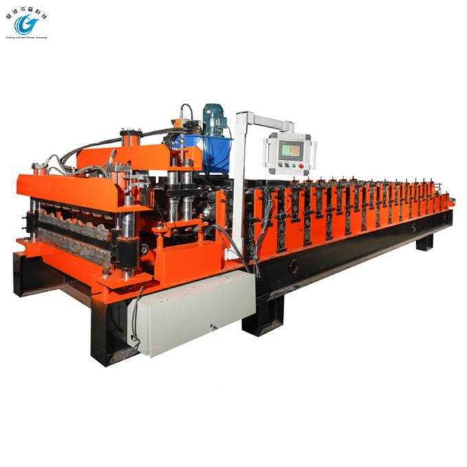 Double Layer Glazed Tile Trapezoidal Roof Pedal Plate Roll Forming Machine 1