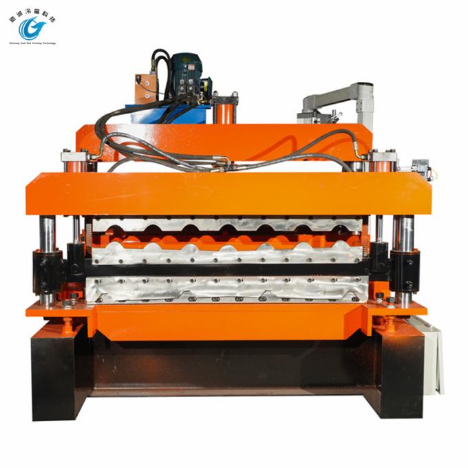 Double Layer Glazed Tile Trapezoidal Roof Pedal Plate Roll Forming Machine 2