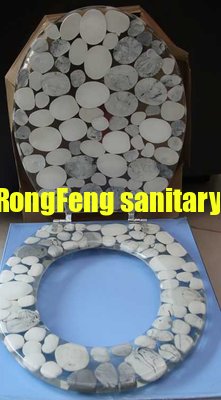 cobblestone design polyresin toilet seat,18'european size,17",19"US STANDARD