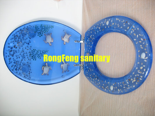 polyresin toilet seat cover,MDF ,color toilet,PP toilet seat,sea star,shell transparent,