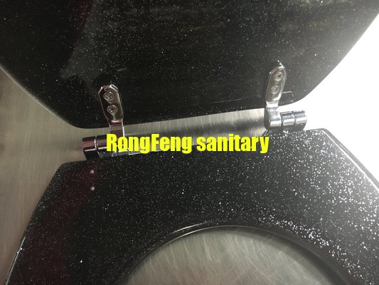 BLACK GILITTER POLYRESIN TOILET SEAT,17Inch,19Inch and 18inch,Zind Alloy Hinge,Soft close hinge