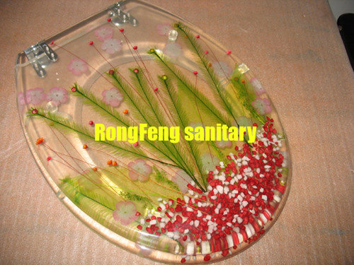 color toilet seat,17'18'19'Uropean standard,USA stardard,dried flower design