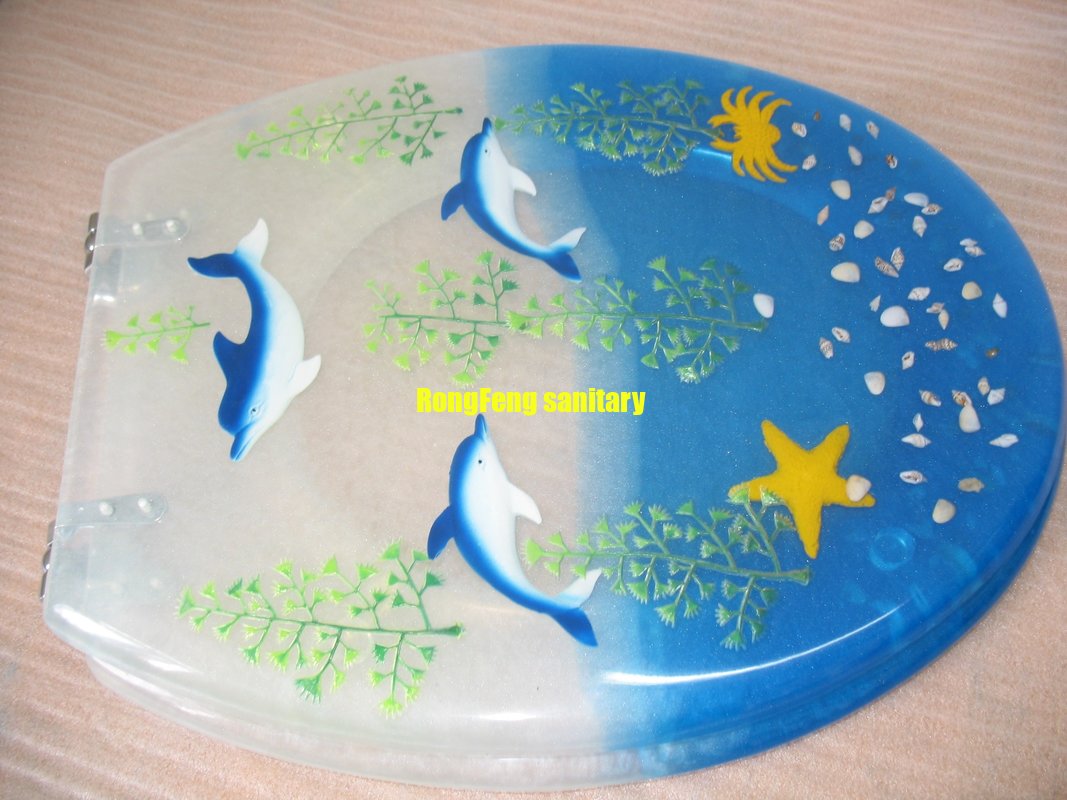 polyresin toilet seat cover,MDF toilet seat,PP toilet seat,sea star,shell transparent