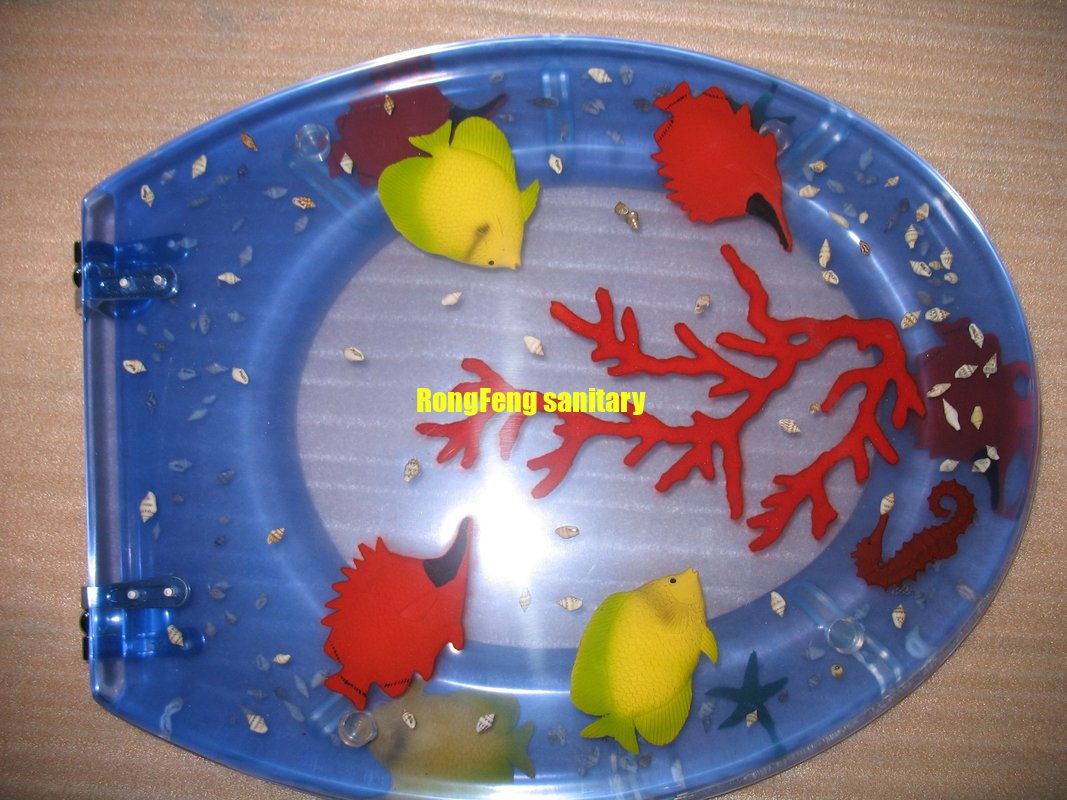 polyresin toilet seat cover,MDF ,color toilet,PP toilet seat,sea star,shell transparent,