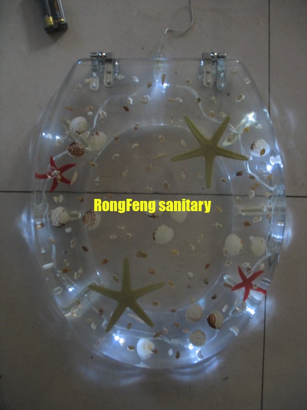LED poly-resin toilet seat cover,RESIN toilet seat,tranparent toilet seat,sanitary ware
