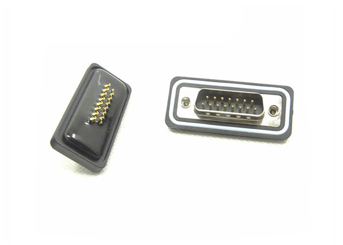 9 Pin Waterproof Electrical Connectors , Waterproof RCA Connector Straight Shaped