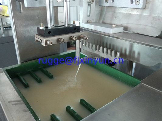 Semi automatic facial tissue carton box sealing machine with conveyor belt