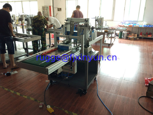 Semi automatic facial tissue carton box sealing machine with conveyor belt
