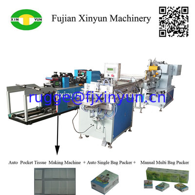Semi automatic multi bags handkerchief tissue paper packing machine
