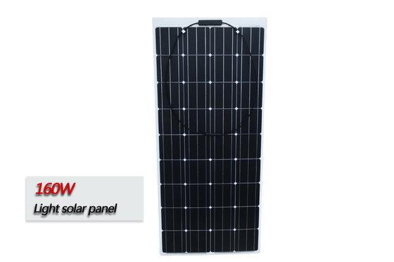 160 Watt Lightweight Solar Panels Semi Flexible Solar Roof Panels 18.43% Cell Efficiency