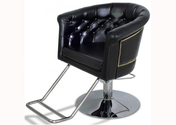 Custom Black Royal Salon Hair Styling Chairs U - Bar Footrest , Classic Design supplier