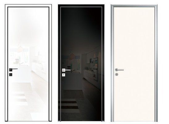 Aluminum frame Single leaf aluminum plain bedroom interior doors