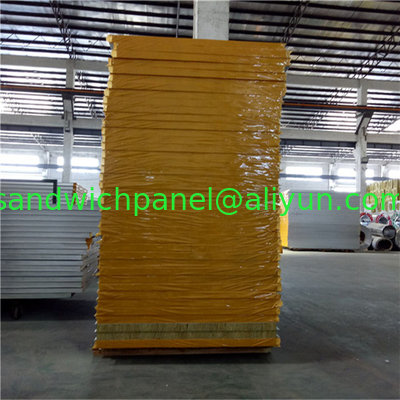 0.326mm steel sheet fireproof rock wool sandwich panel 5950 x 1150 x 50mm