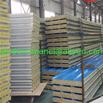 sound insulation metal sheet rock wool sandwich roof tile 5950 x 950 x 50mm