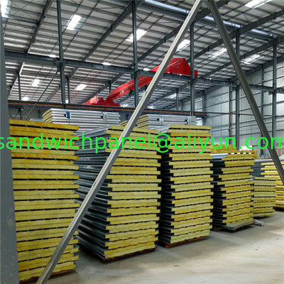 corrugated ivory white color steel sheet glass wool sandwich panel 5950 x 960 x 50mm