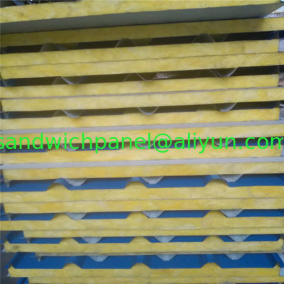 corrugated blue color steel roofing sheet glass wool sandwich roof  panel for 20ft container house