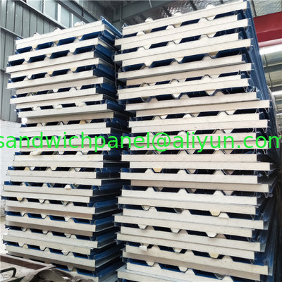 ISO 50mm corrugated PU  sandwich roof panel for clean room in Malaysia