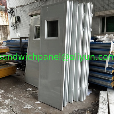 waterproof 50mm RAL 9002 color eps sandwich panel door for clean room